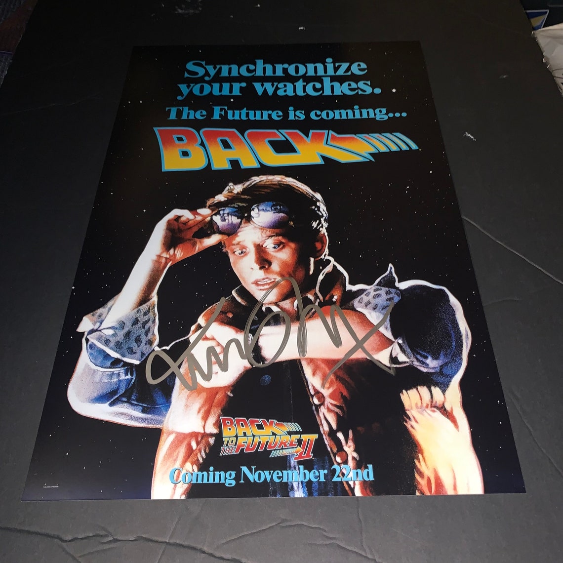 Michael J Fox Signed 11x17 Photo Back to the Future Marty Mcfly Clock ...