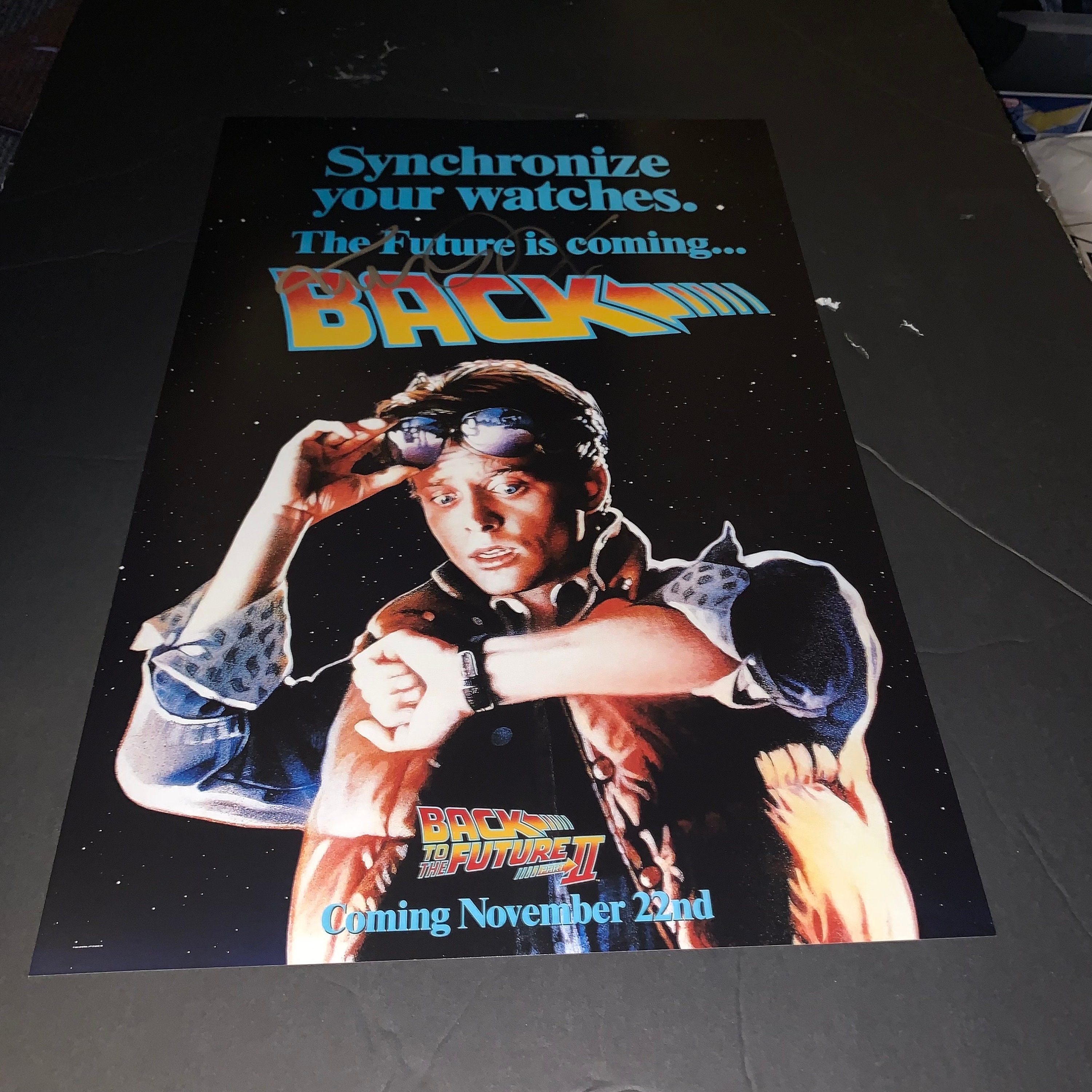 Michael J Fox Signed 11x17 Photo Back to the Future Marty Mcfly Clock ...