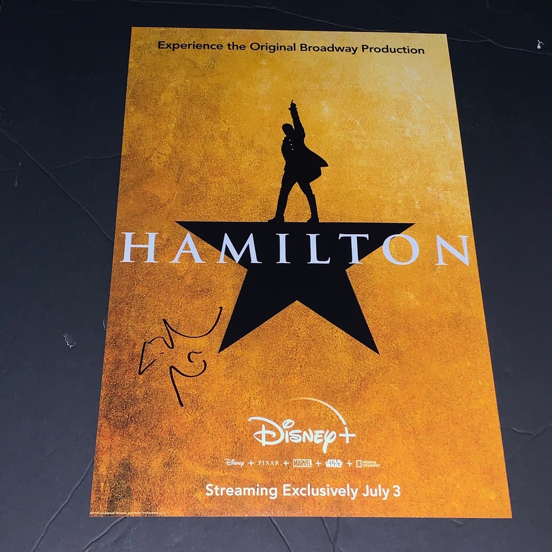 Lin-manuel Miranda Signed Disney Plus Hamilton Broadway 11x17 Photo A ...