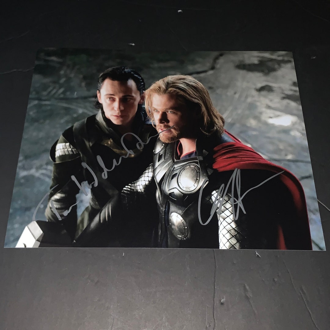 Chris Hemsworth & Tom Hiddleston Signed Thor Loki Marvel Avengers 11x14 ...