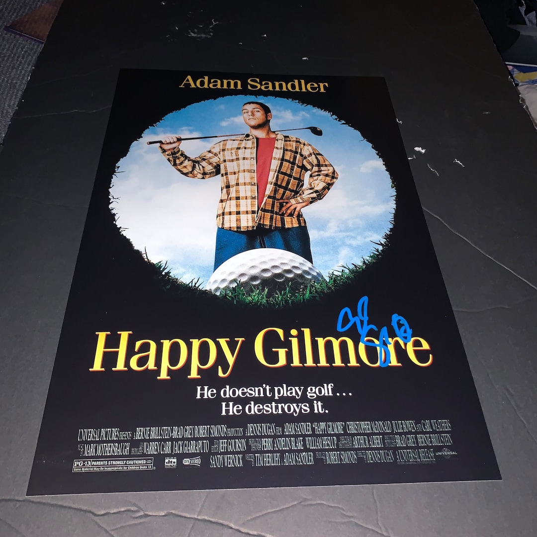 Adam Sandler Signed 11x17 Photo Happy Gilmore Movie Poster - Etsy