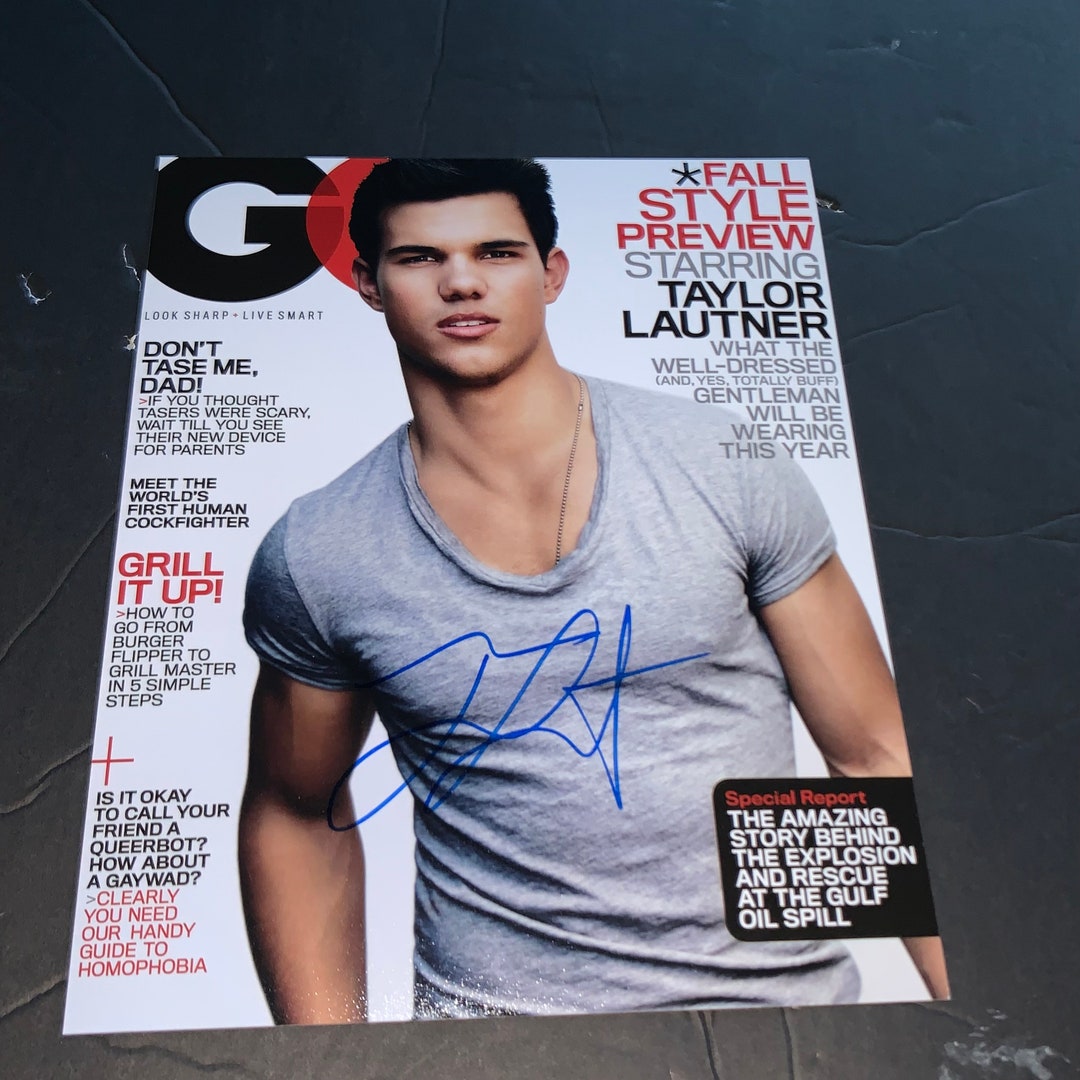 Taylor Lautner Signed GQ Magazine Cover Jacob Black Twilight 8x10 Photo ...