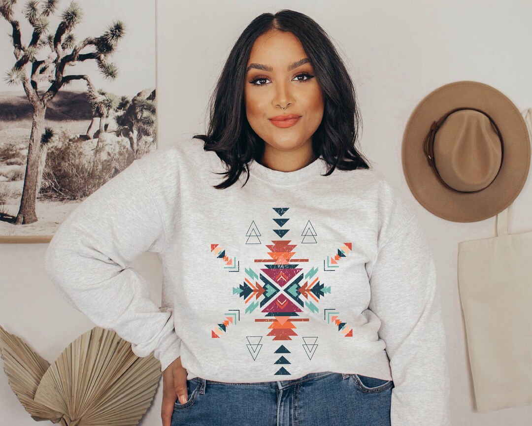 Aztec Shirt, Aztec Pattern Sweatshirt, Country Western Howdy Cowgirl ...
