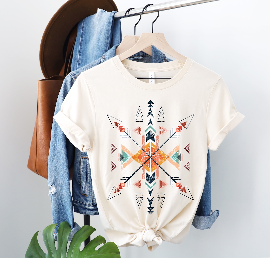 Aztec Shirt Western Tee, Distressed Graphic Shirt, Country Western ...