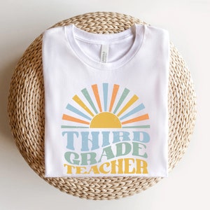 Third Grade Teacher Shirt, Retro Teacher, 3rd Grade Team Shirts, Back ...