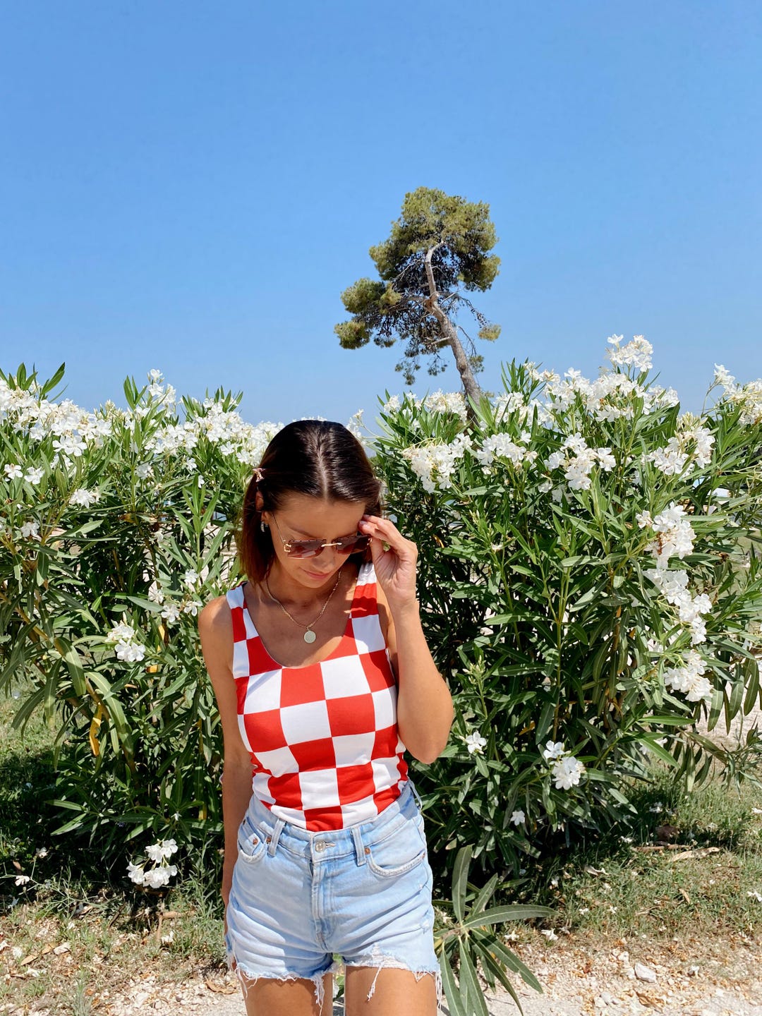 Croatia Red + White Checkered Tank Top - Etsy