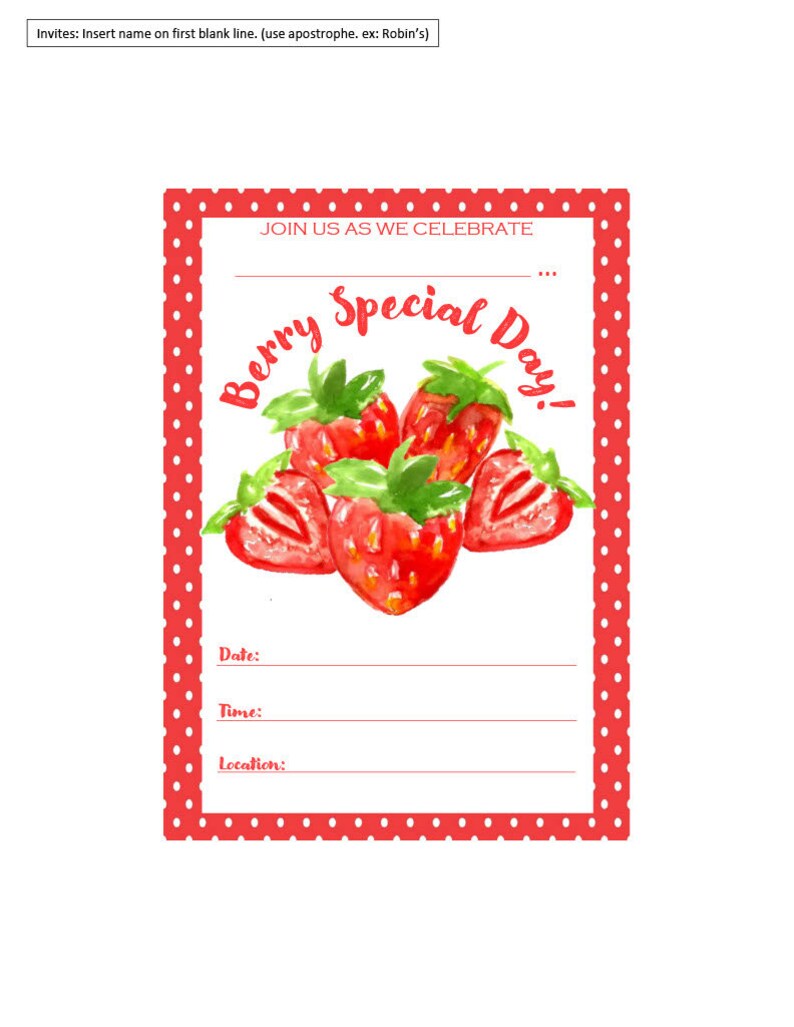 Summer Strawberry Party Pack - Etsy