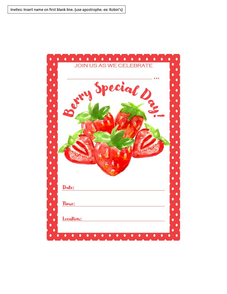 Summer Strawberry Party Pack - Etsy