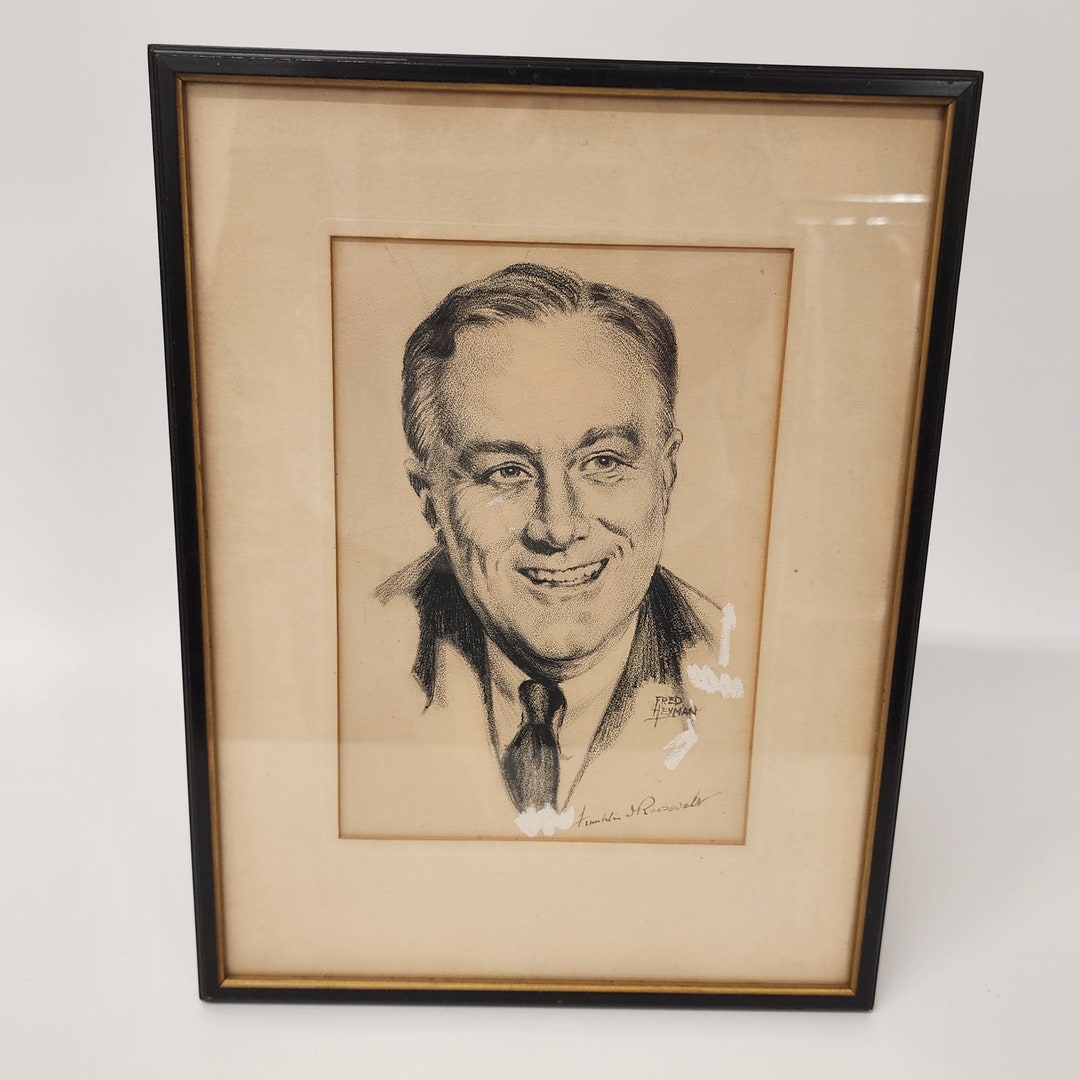 Fred Herman Drawing of FDR President Autographed and Signed - Etsy