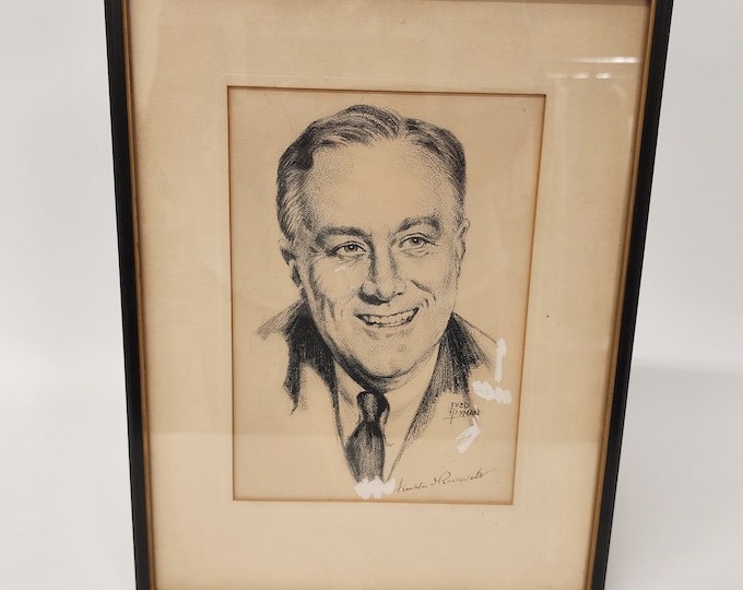 Fred Herman Drawing of FDR President Autographed and Signed - Etsy