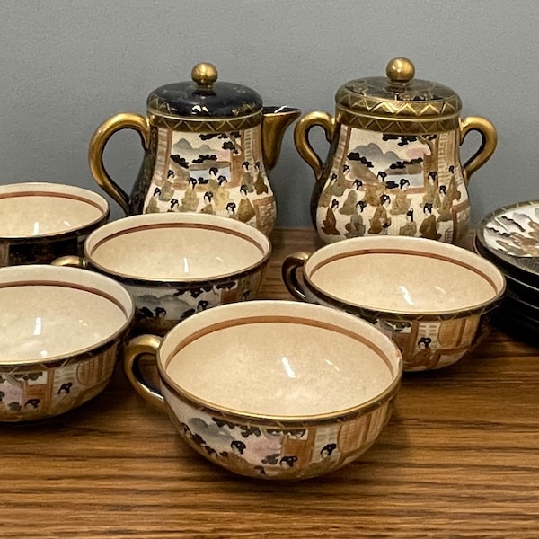 Black and Gold Tea Set - Etsy