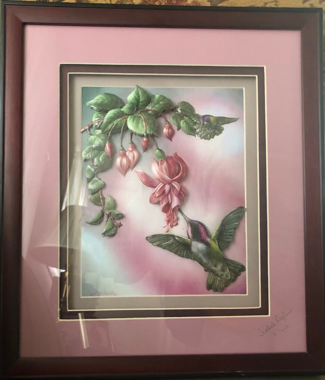 Crystal Skelley 3D Fushia and Hummingbird Framed Art - Etsy