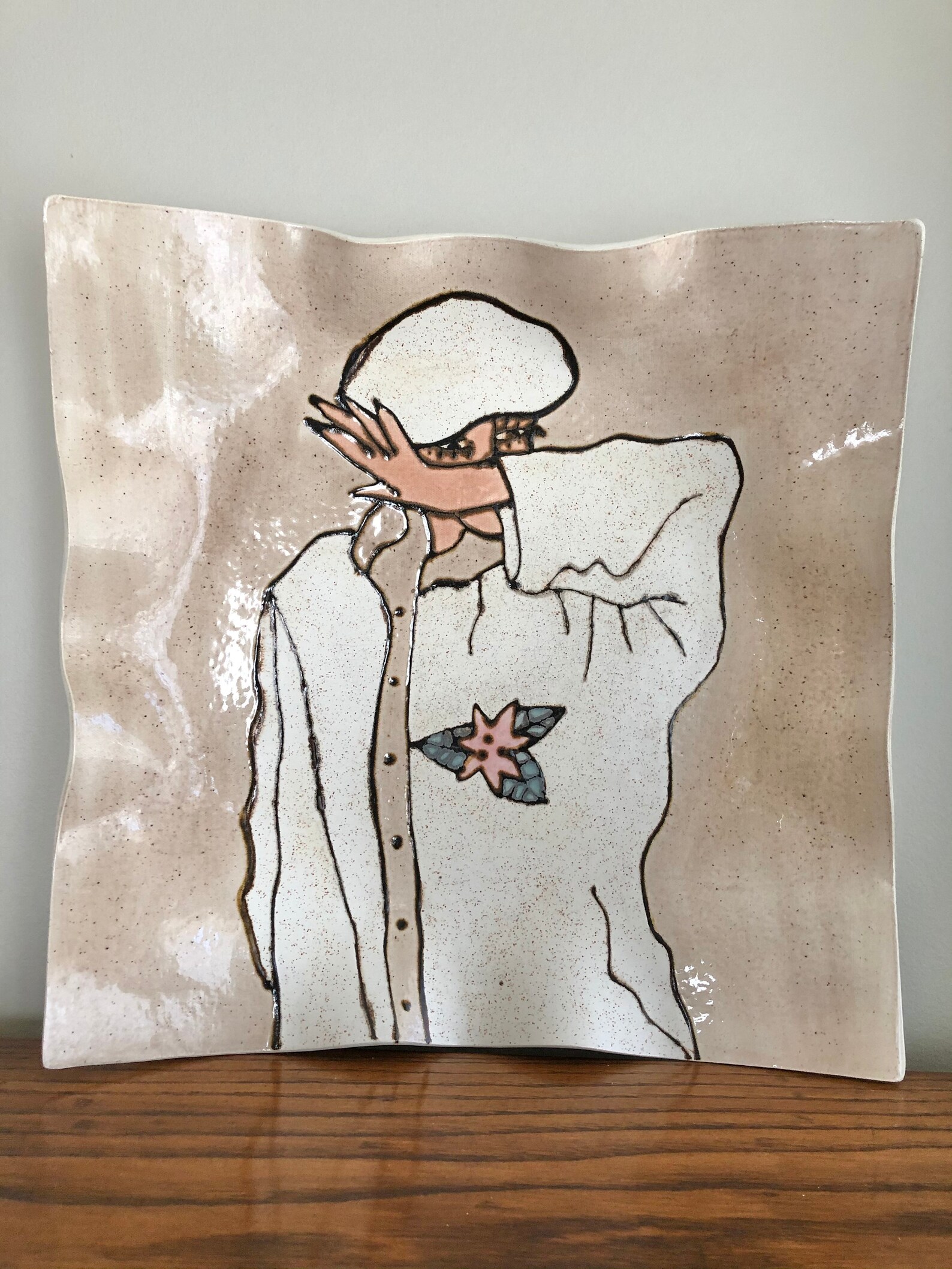 1988 Vintage Barbara Demery Ceramic Square Platter - Etsy