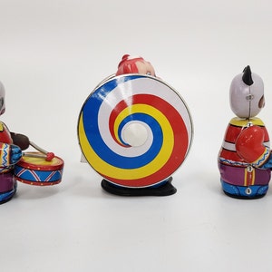 3 Vintage Tin Windup Toys. Panda Monkey Drums - Etsy