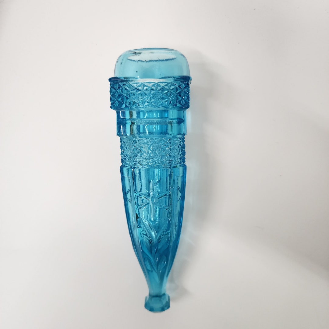 Antique Blue Depression Glass Hearse Car Flower Bud Vase - Etsy