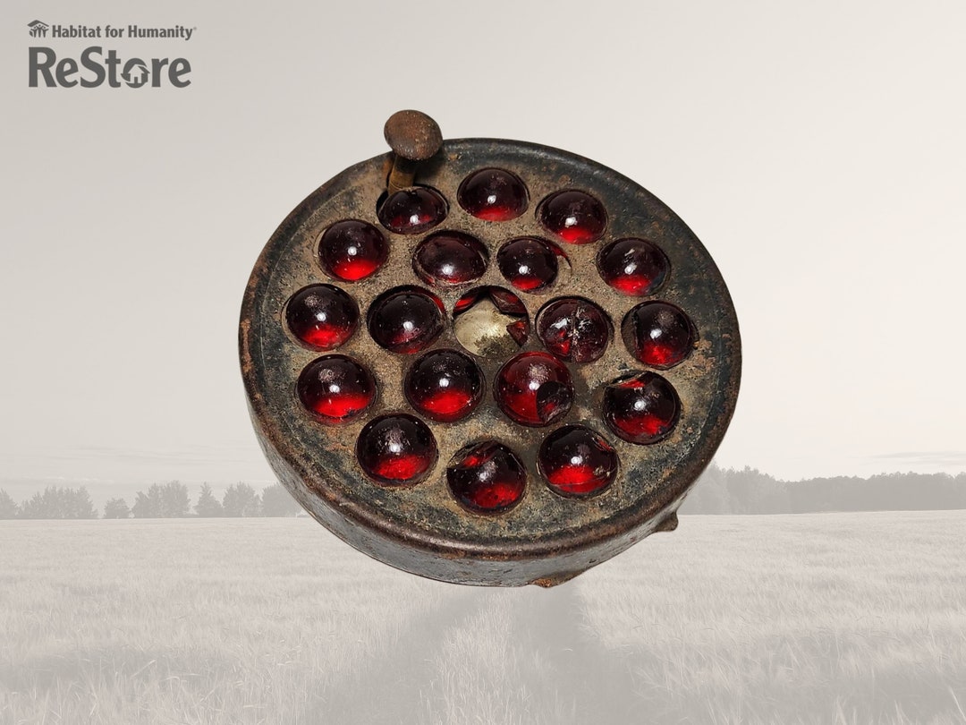 Antique Truck Reflector Iron Metal and Red Glass Balls / Marbles - Etsy