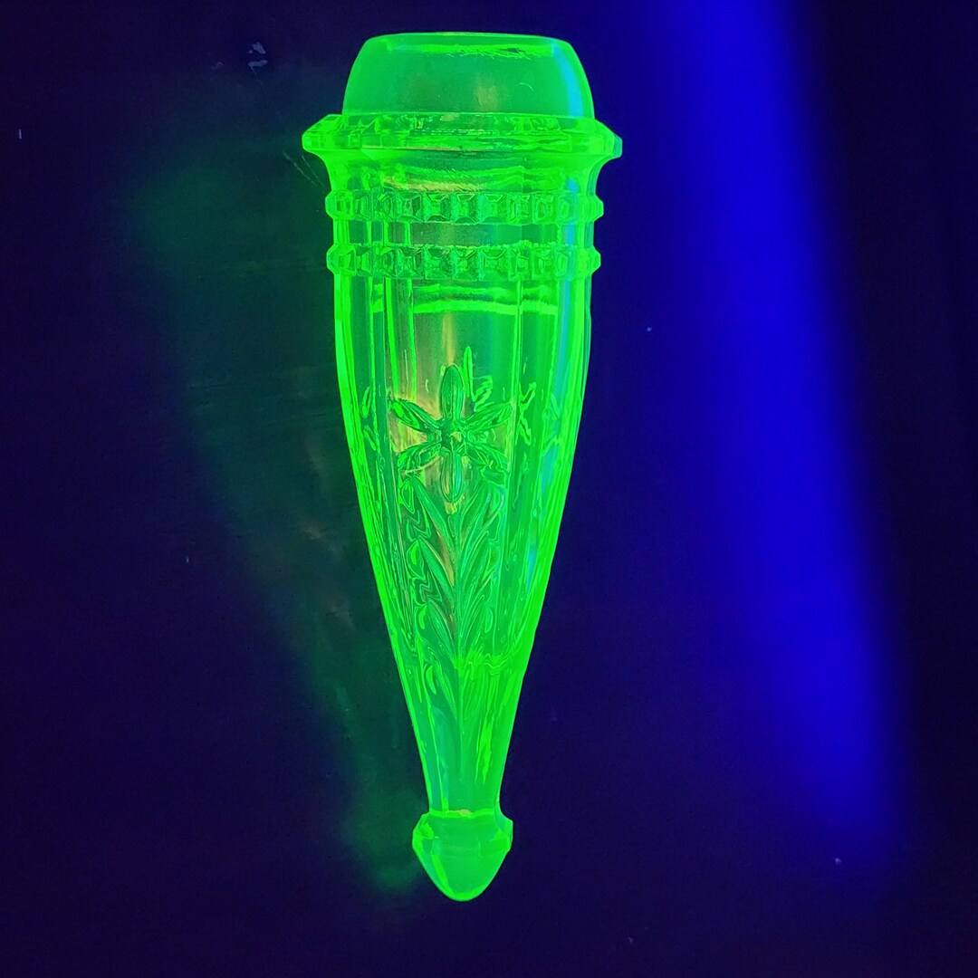 Green Uranium Vaseline Glass Hearse Car Flower Vase - Etsy