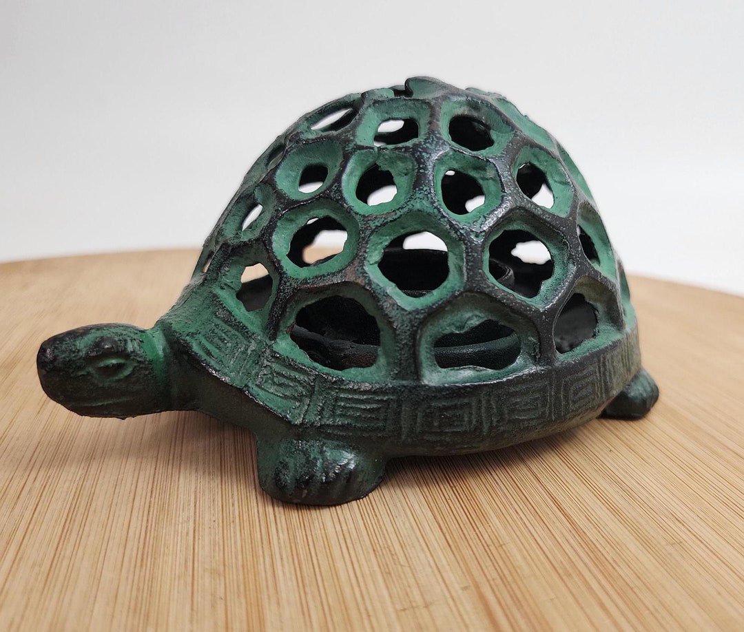 Vintage Cast Iron Tortoise Turtle Tea Light, String or Incense Holder ...