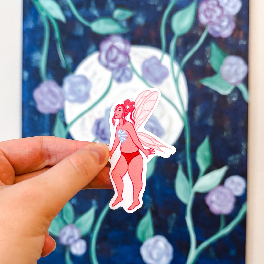 Pink Faerie Sticker, Faerie Sticker, Fairy Sticker, Pink Fairy Sticker, Flower Fairy, Pixie ...