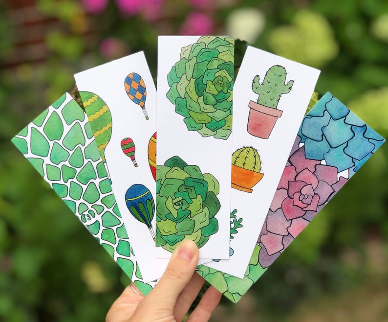 Pink Succulent Plants bookmark Great Gift for book lovers - Etsy.de