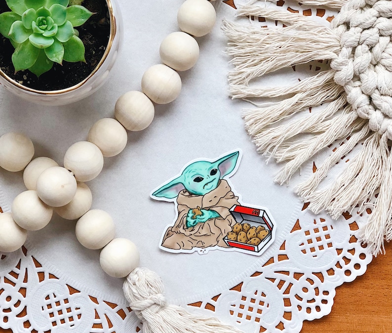 Baby Yoda Chicken Nuggies Sticker | Don’t Eat That Grogu Sticker | Star ...