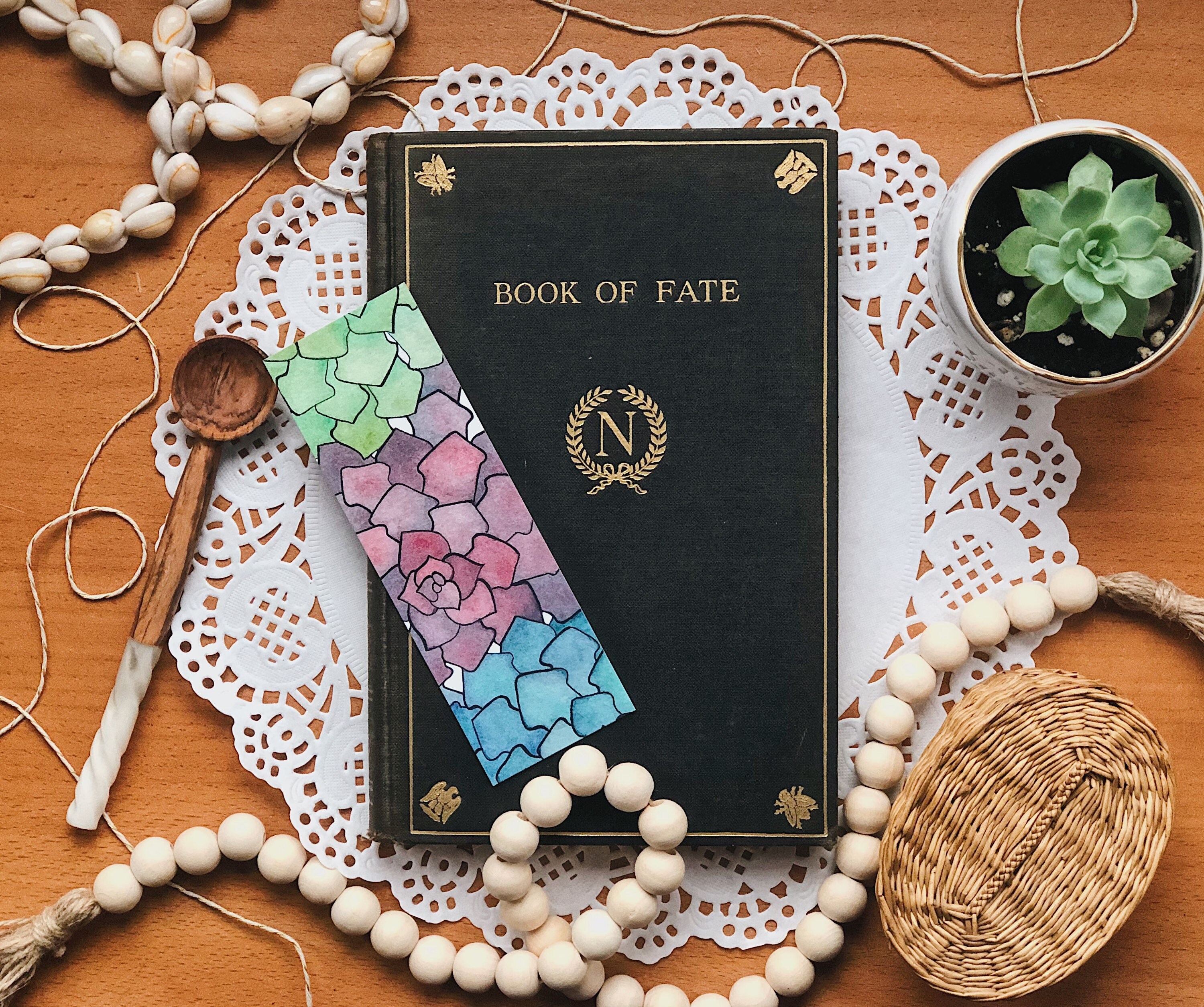 Pink Succulent Plants bookmark Great Gift for book lovers - Etsy.de