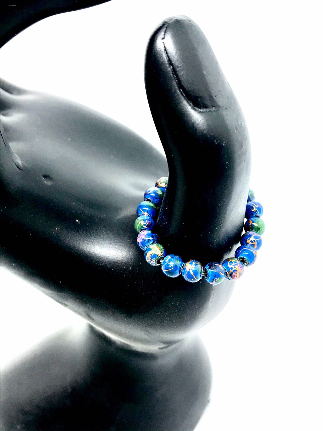 Magnetic Hematite Finger Bead Rings, Magnetic Bead Toe Rings, Stretch ...