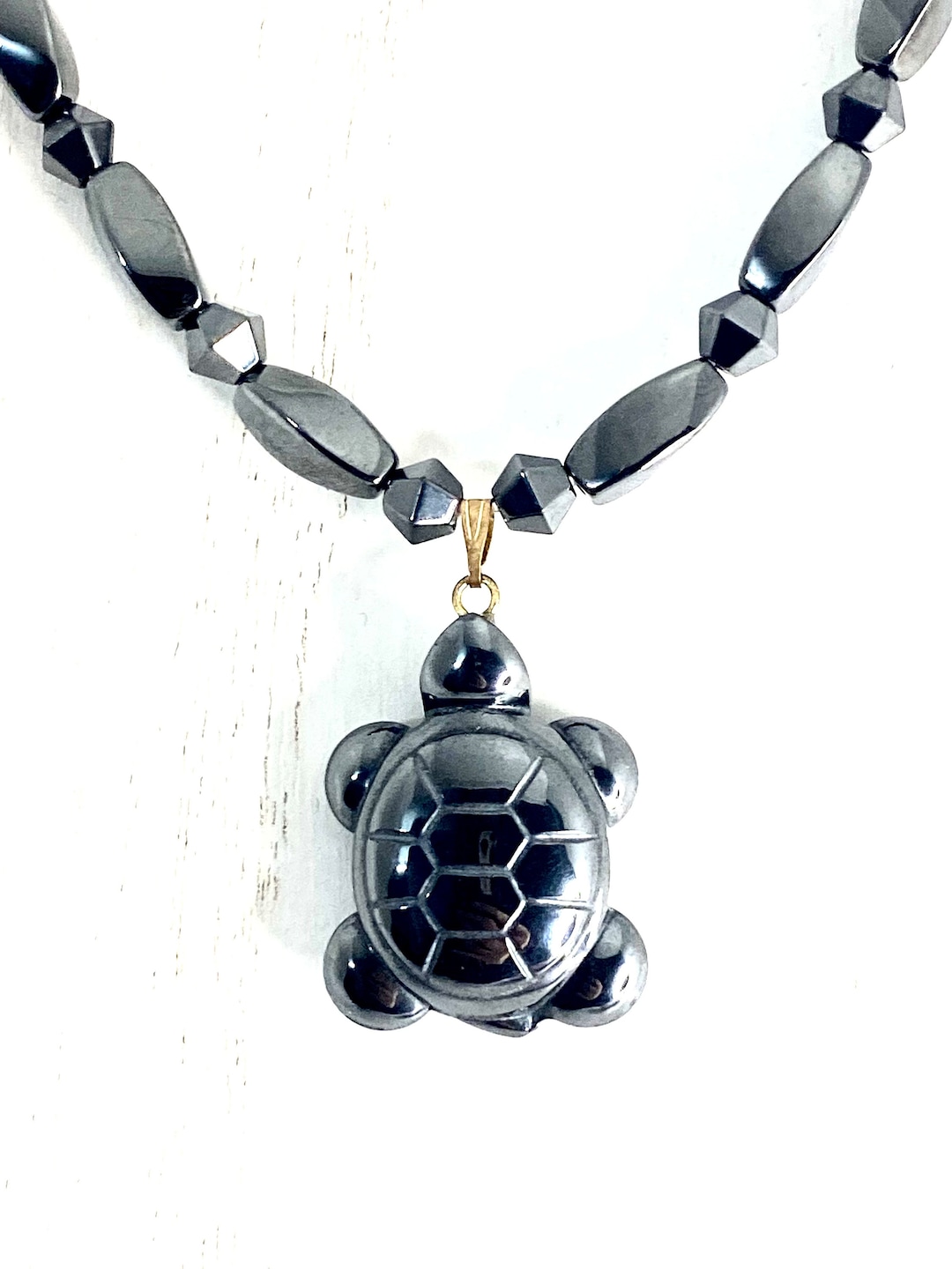 Black Hematite Necklace, Sea Turtle Pendant Charm, Turtle Necklace for ...