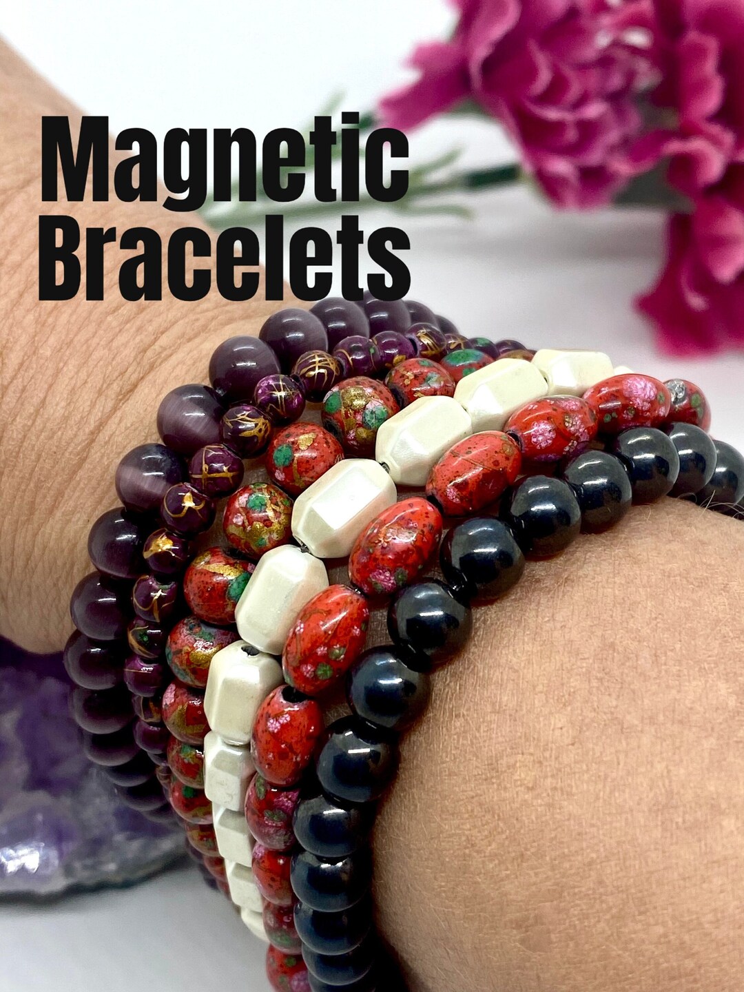 Stacking Bracelets Anklets Stretch Jewelry Magnetic Therapy T For