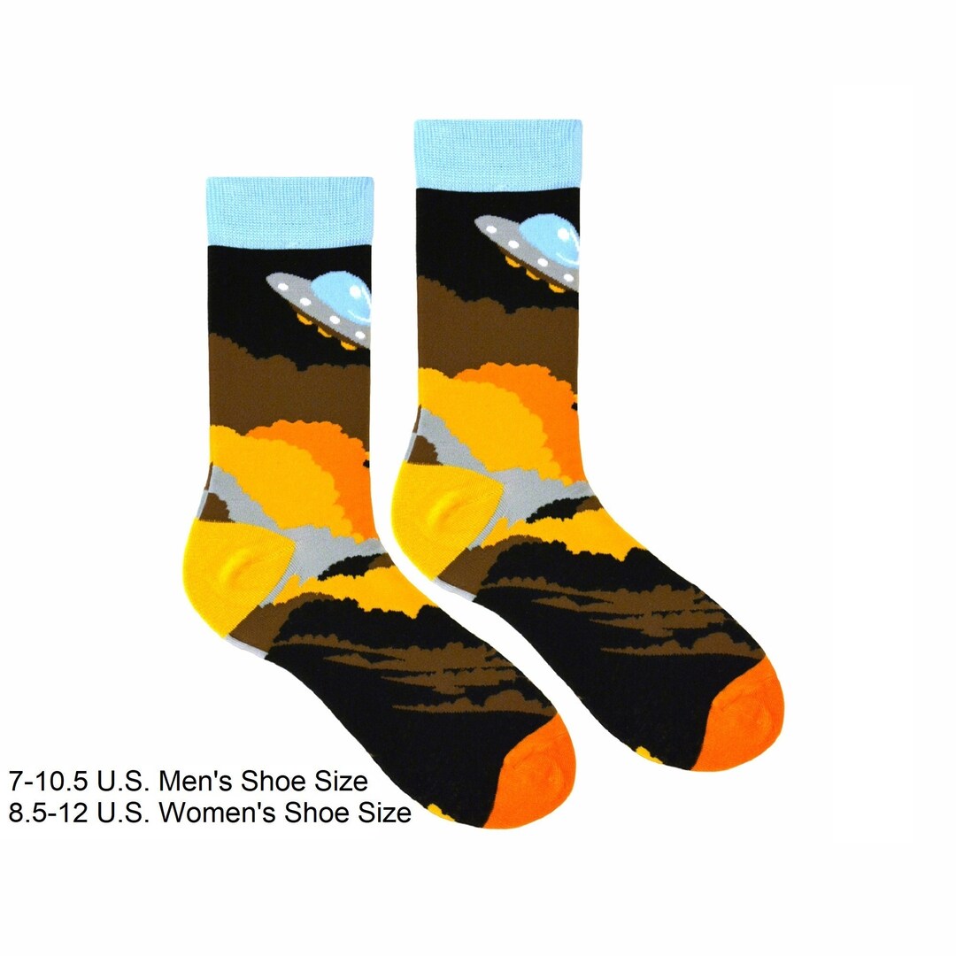 UFO Socks UAP Spacecraft Spaceship Flying Saucer Alien Martian Universe ...