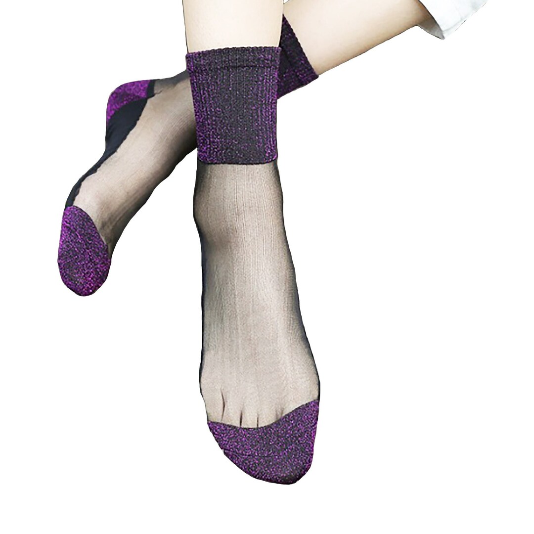 DISPATCH FROM CANADA Sparkly Glitter Sheer Ladies Socks | Cool Thin ...