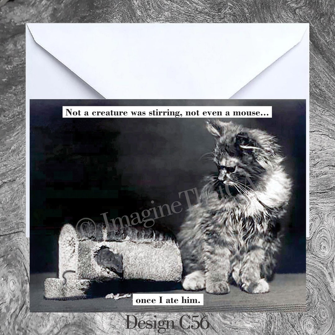 Cat Christmas Card | Not a Creature Was Stirring Not Even a Mouse Once ...