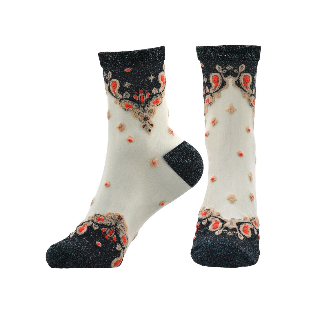 DISPATCH FROM CANADA Thin Sparkly Paisley Embroidered Transparent ...