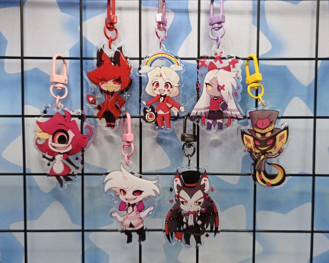 Hazbin Hotel 2.5" Anime Style Chibi Epoxy Charms - Charlie, Alastor ...