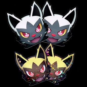 Poke Dog Inspired Peeker Stickers - Shiny and Regular 4" - Houndour ...