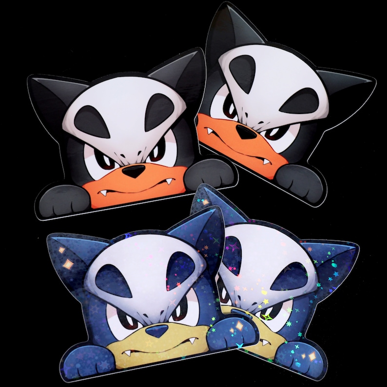Poke Dog Inspired Peeker Stickers Shiny and Regular 4 - Etsy