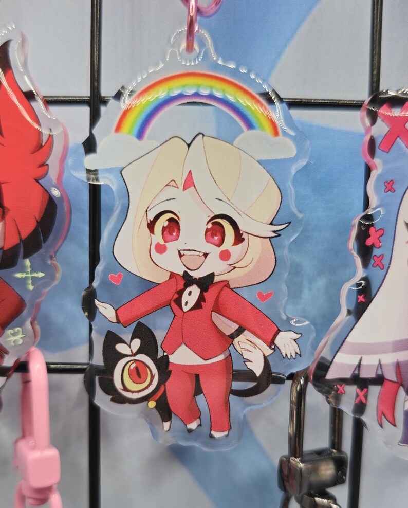 Hazbin Hotel 2.5" Anime Style Chibi Epoxy Charms - Charlie, Alastor ...