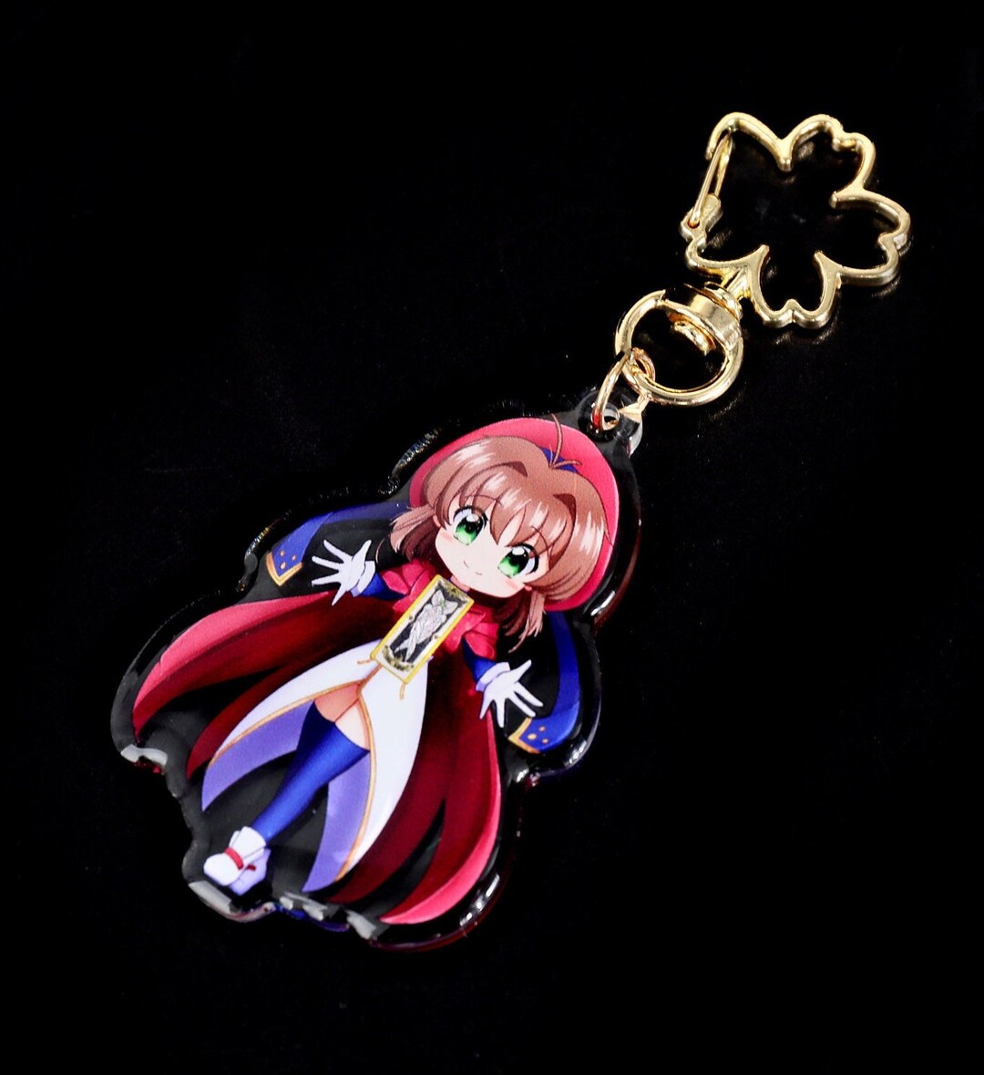 Sakura 2.5" Double Sided Epoxy Charms Keychain Sakura Kinomoto the ...