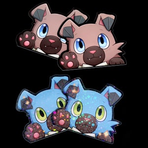 Poke Dog Inspired Peeker Stickers - Shiny and Regular 4" - Houndour ...