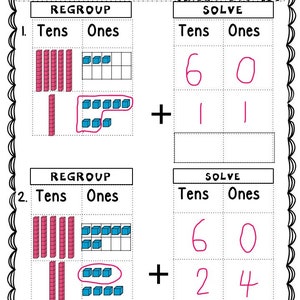 Add 2-digit Numbers With Regrouping! 2. NBT. B5 Worksheets and Anchor ...