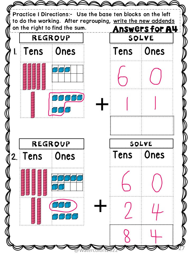Add 2-digit Numbers With Regrouping! 2. NBT. B5 Worksheets and Anchor ...