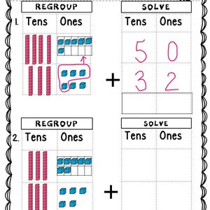 Add 2-digit Numbers With Regrouping! 2. NBT. B5 Worksheets and Anchor ...
