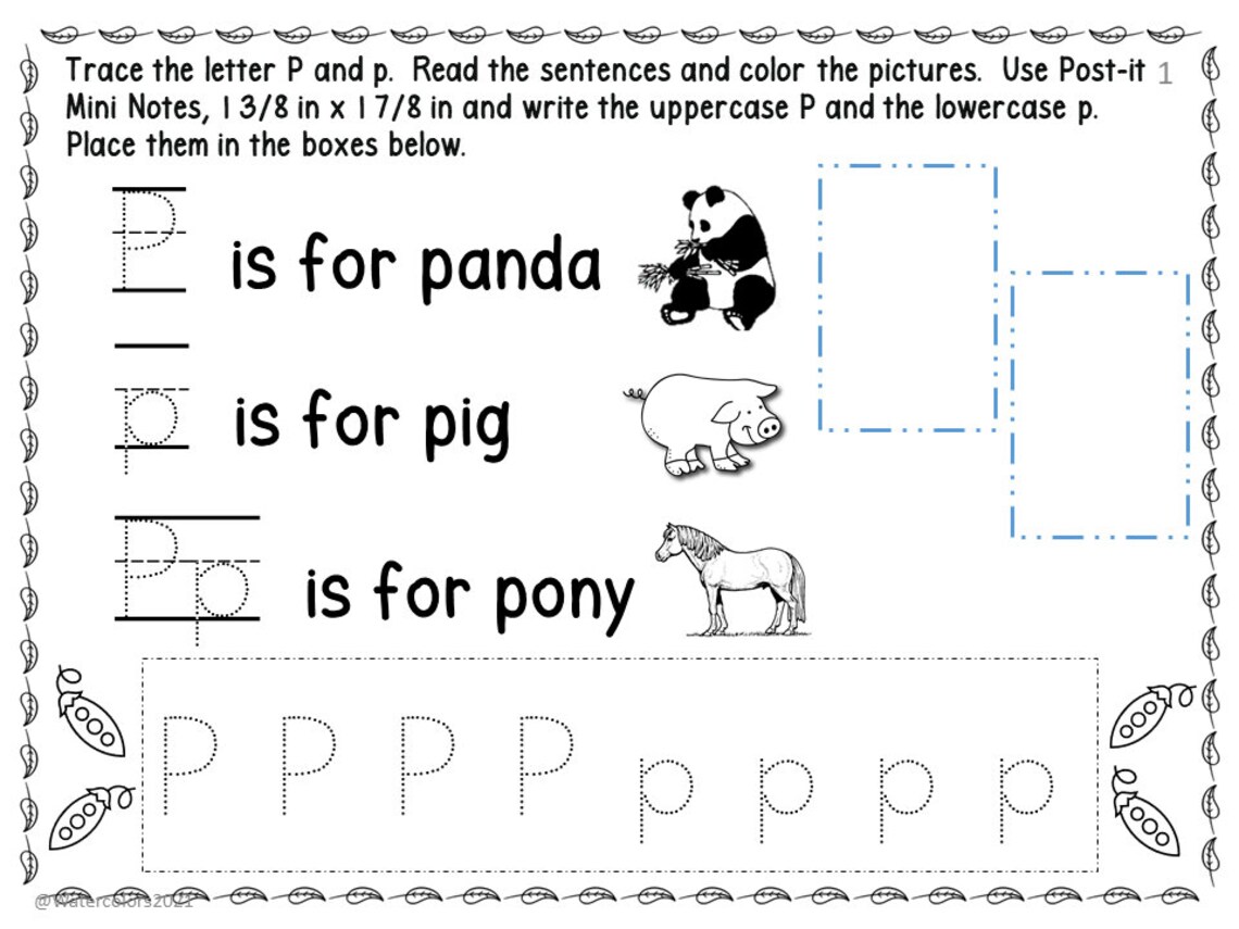 Letter Pp Reading and Writing Activities Early Literacy CVC - Etsy UK