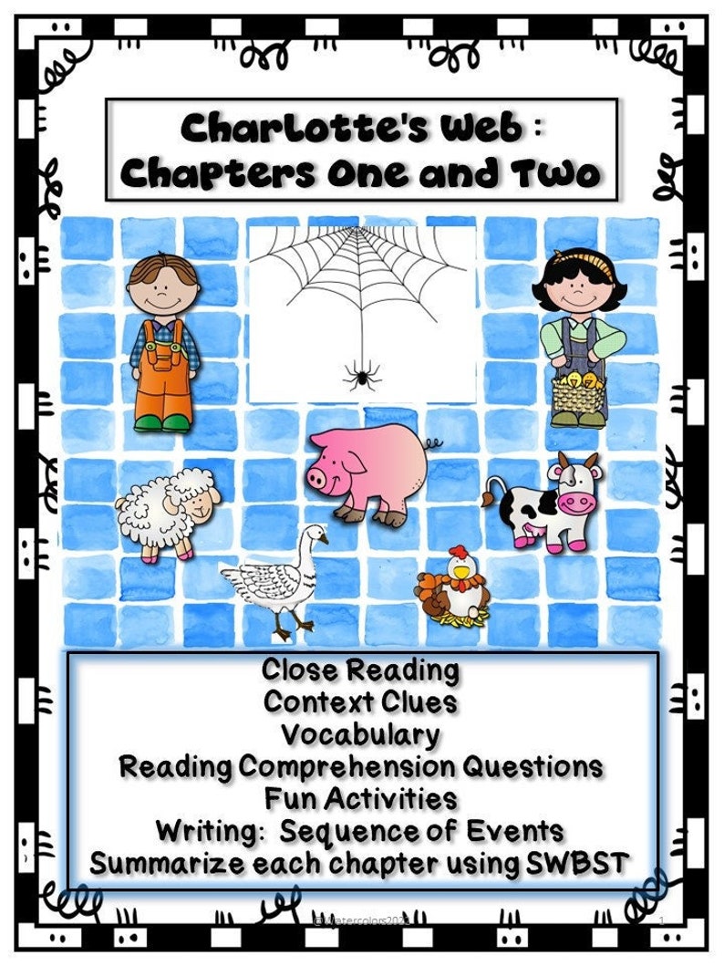 Charlotte's Web Chapters 1-2: Close Reading - Etsy