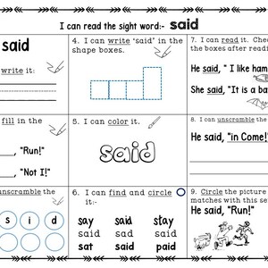 Kindergarten Sight Words Orange/dolch/ Fry List - Etsy