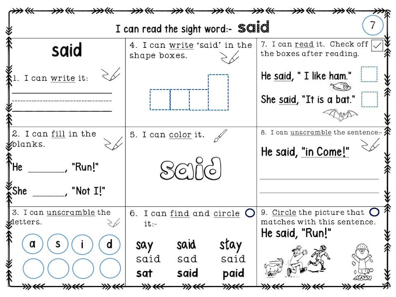 Kindergarten Sight Words Orange/dolch/ Fry List - Etsy