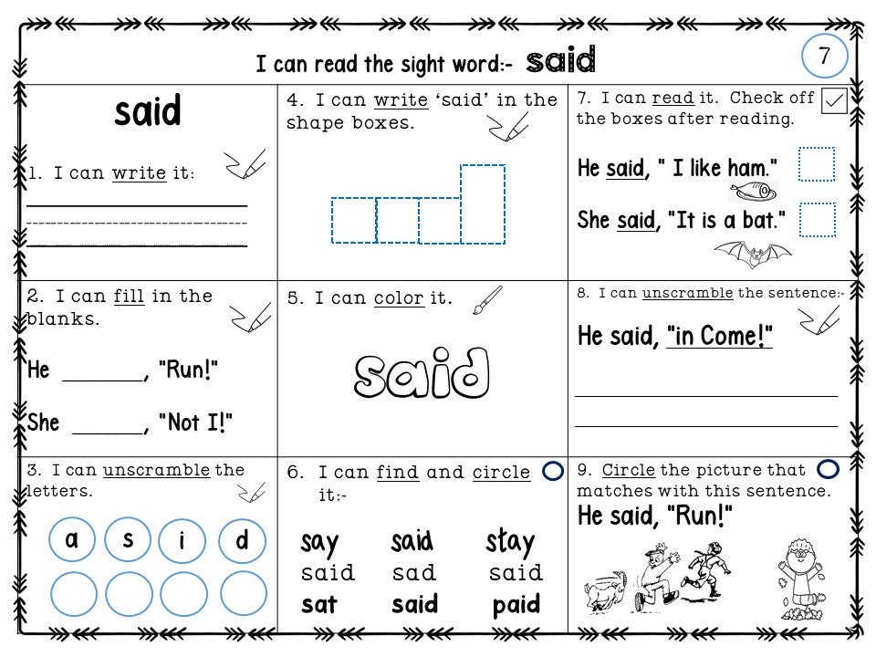 Kindergarten Sight Words Orange/dolch/ Fry List - Etsy