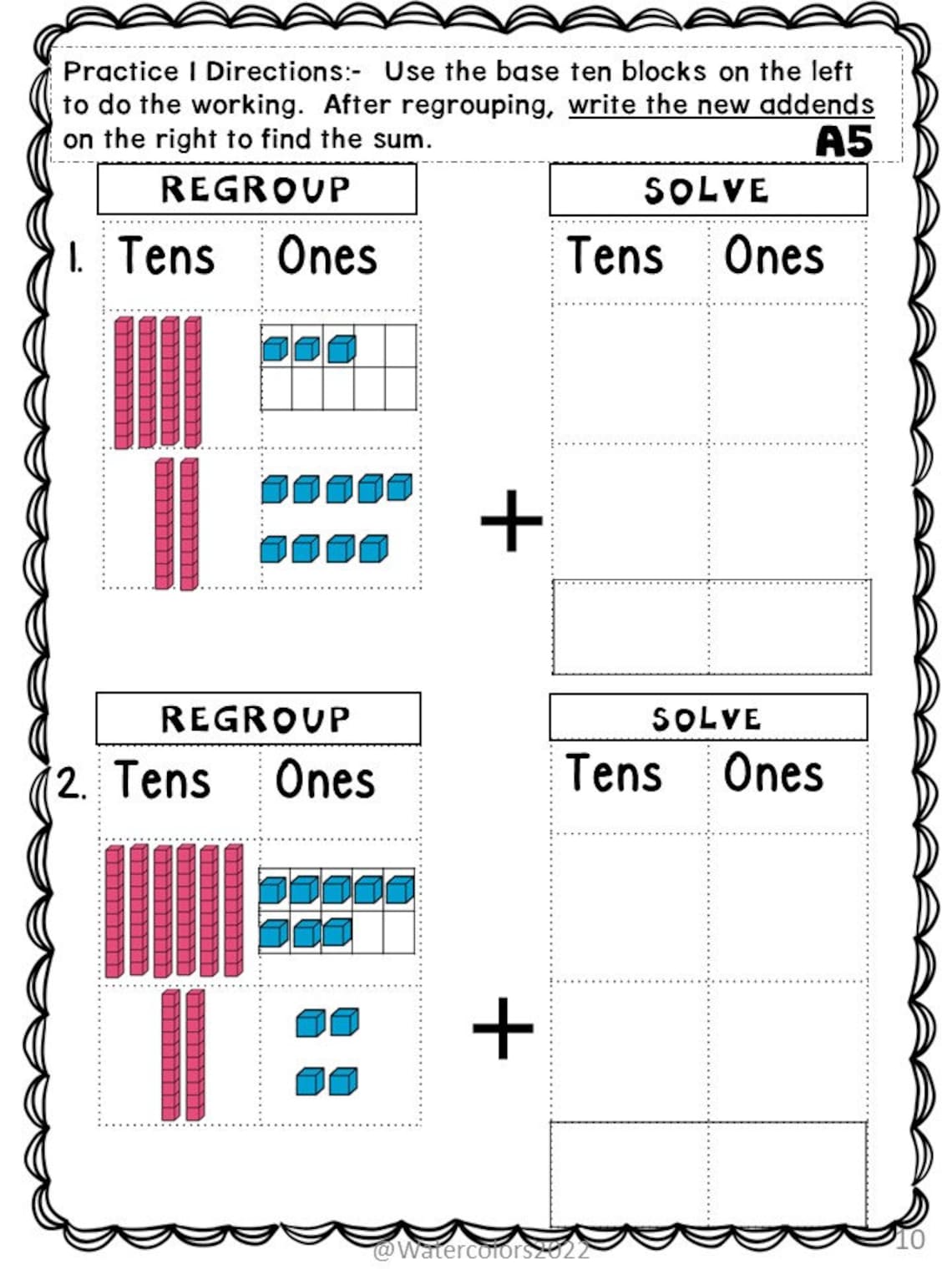 Add 2-digit Numbers With Regrouping! 2. NBT. B5 Worksheets and Anchor ...