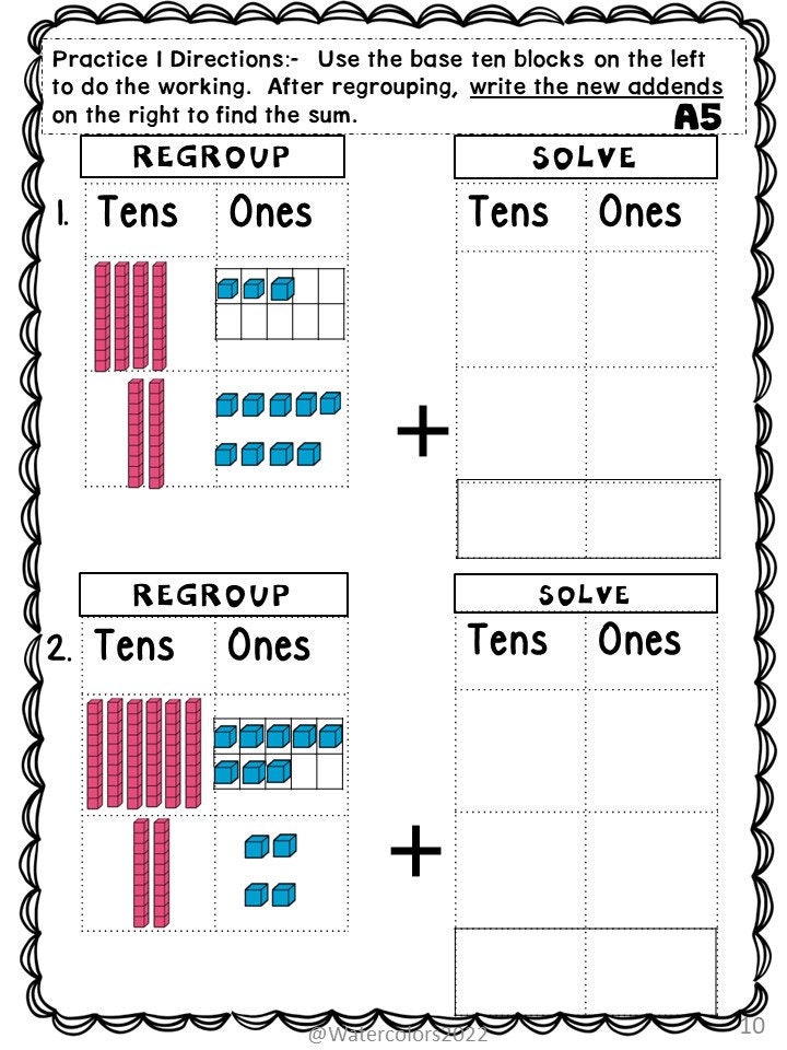 Add 2-digit Numbers With Regrouping! 2. NBT. B5 Worksheets and Anchor ...