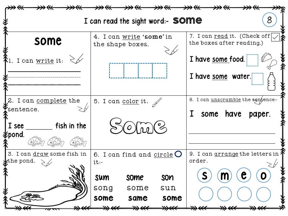 Kindergarten Sight Words Orange/dolch/ Fry List - Etsy